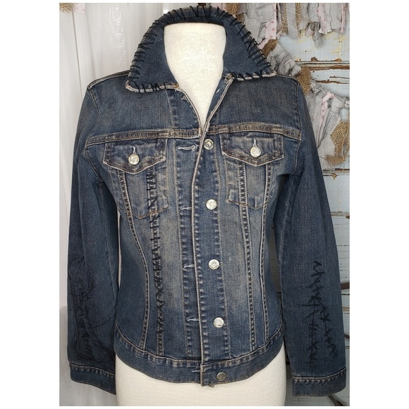 custom | Jackets & Coats | Custom Painted One Of A Kind Denim Jacket ...